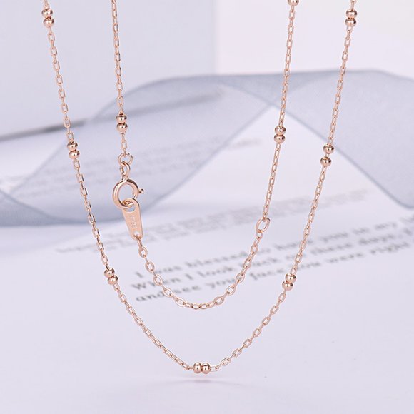 Aia Jewelry | Jewelry | 4k Gold Beaded Necklace Rose Gold Rope Chain ...